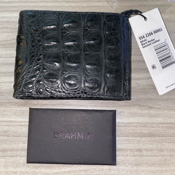 Brahmin | Bags | Brahmin Mens Black Melbourne Croc Embossed Leather ...